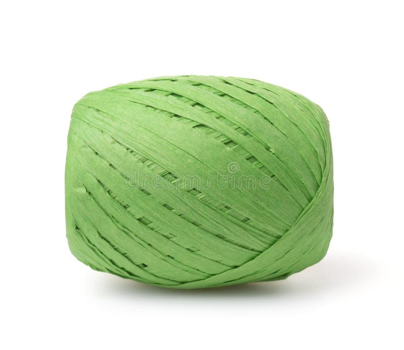 Side View of Green Raffia Paper Ribbon Skein Stock Photo - Image of ...