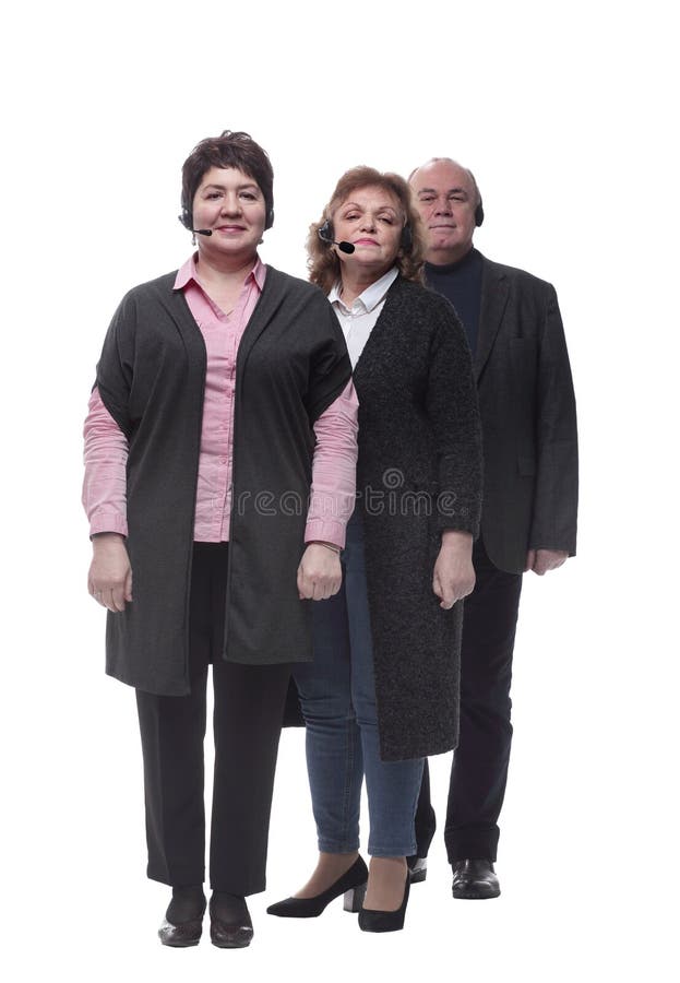 Side View. a Group of People in a Headset Looking at You Stock Image ...