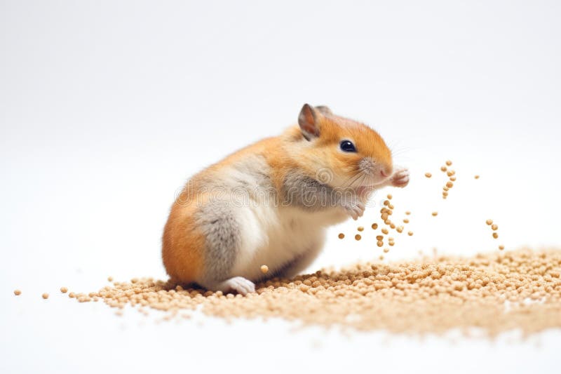 Side View of Hamster Rolling in Soft Pellets Stock Photo - Image of ...