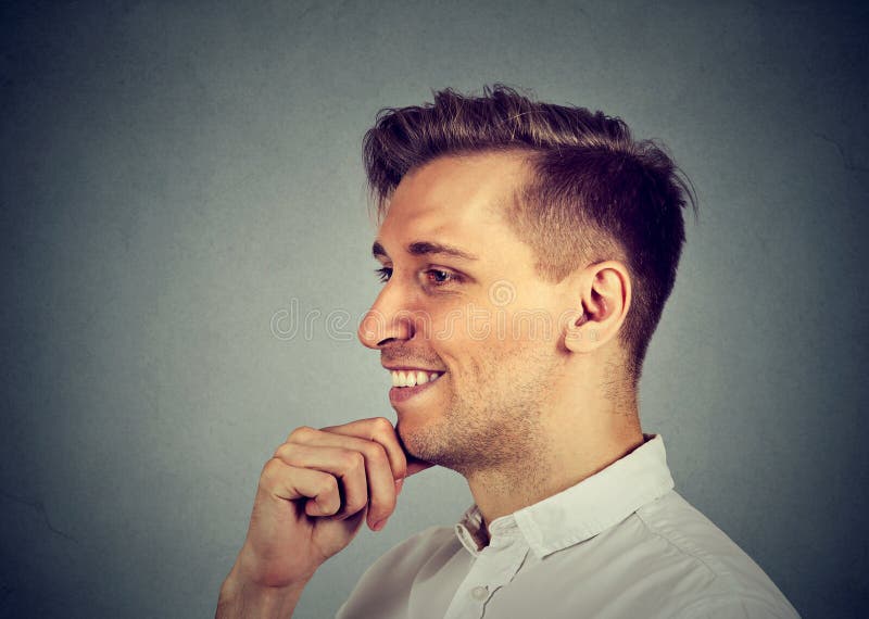 Handsome Man Laughing Side View Head Isolated Stock Photos - Free ...