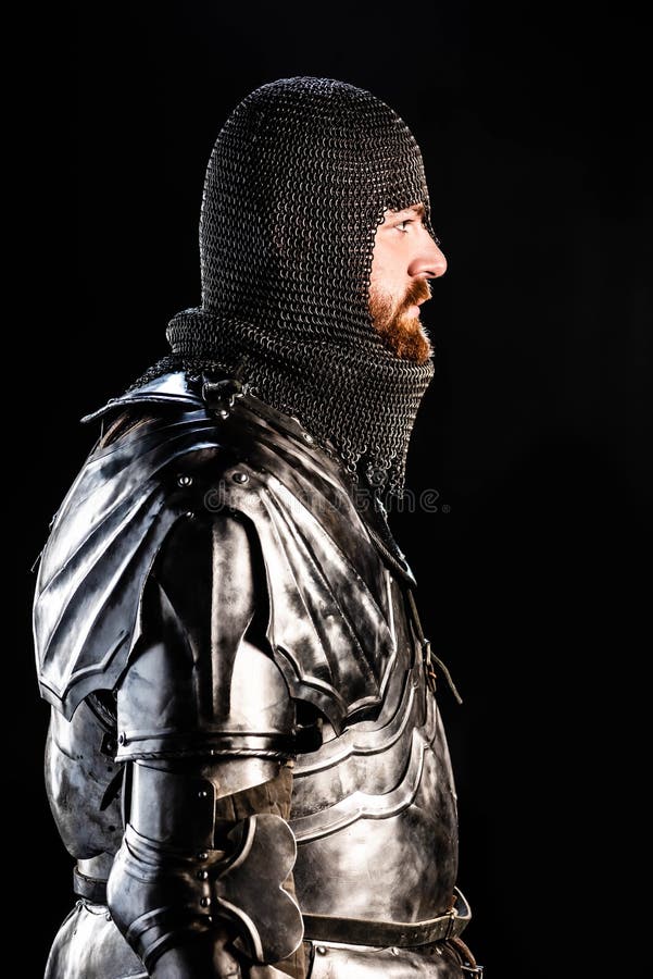 Side View of Handsome Knight Stock Photo - Image of handsome, armor ...
