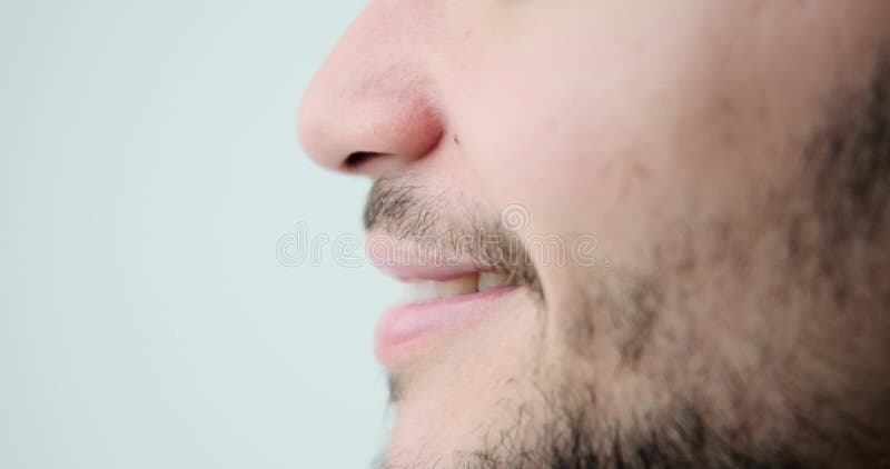 Profile Face of Man Smiling Stock Footage - Video of side, smiling ...