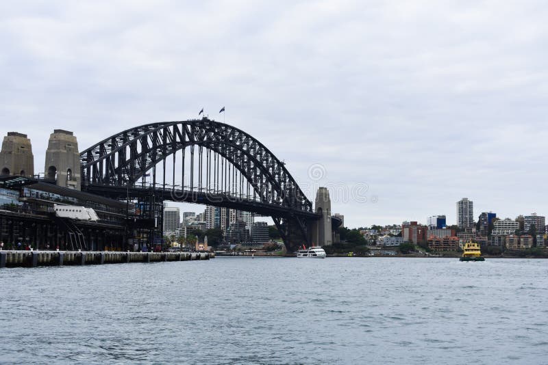 Side View of Harbor Bridge. Stock Photo - Image of station, tourism ...