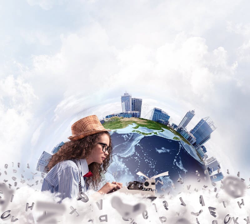 Creative Inspiration of Young Female Writer. Stock Image - Image of ...