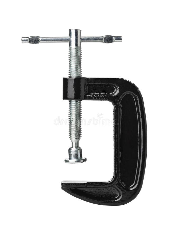 Side View of Heavy Duty Black Metal C Clamp Stock Image - Image of ...