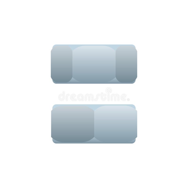 Side View Hex Nut Isolated on White Background Stock Vector ...