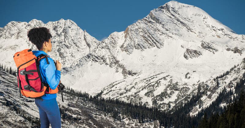 Side View of Hipster Carrying Backpack with Camera and Looking at ...