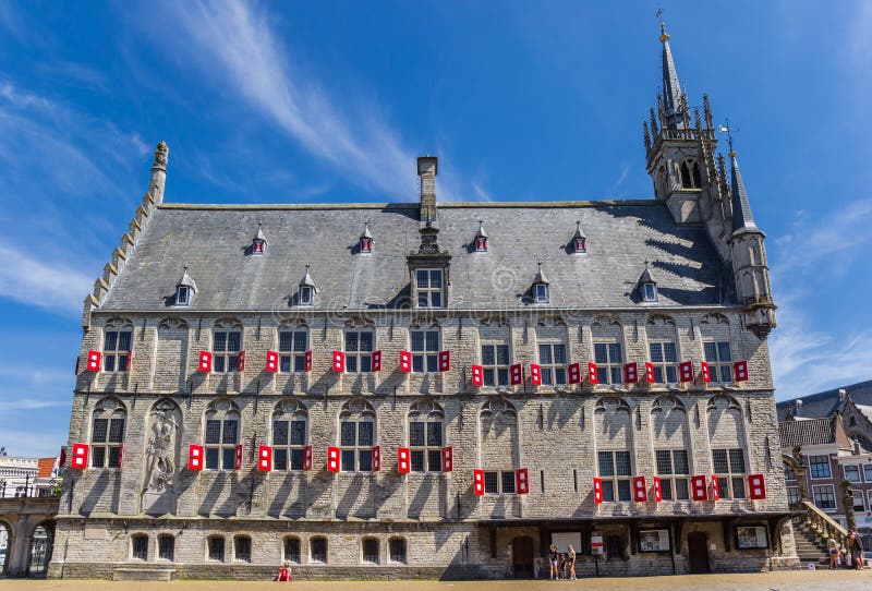 Side View of the Historic Town Hall in Gouda Editorial Photography ...