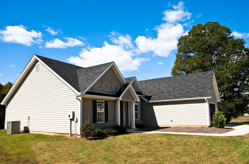 Side View of Home/Blue Sky stock image. Image of colourful - 6942031