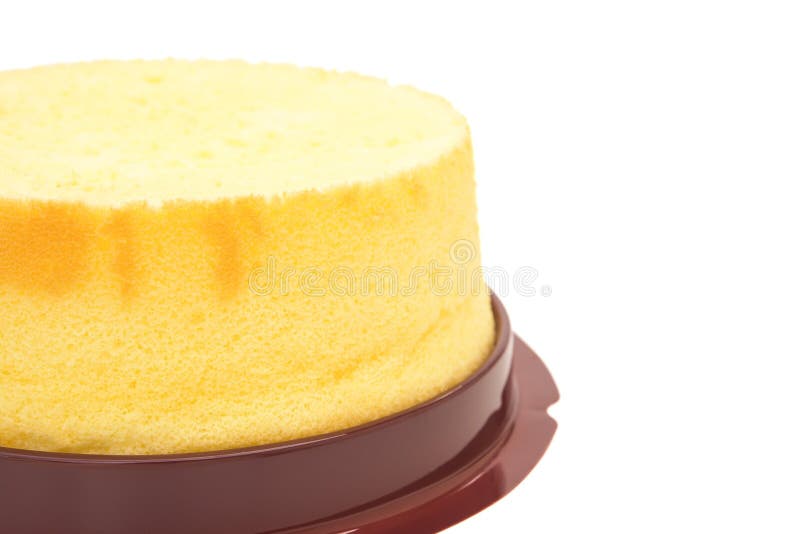 Top View Home Made Round Sponge Cake with Clipping Path Stock Image ...