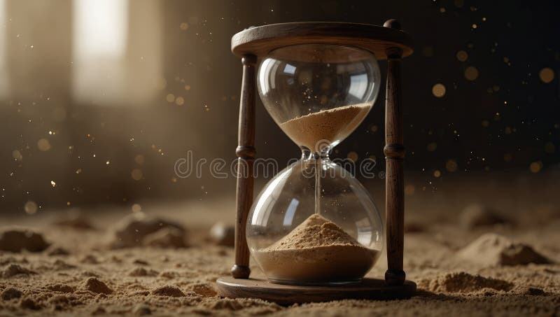 A Side View of an Hourglass with Falling Sand,. Stock Illustration ...