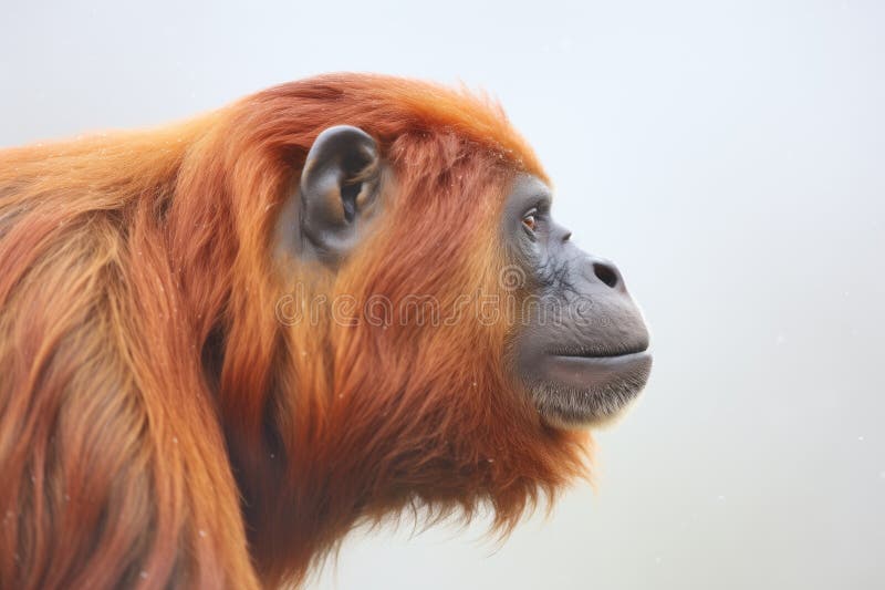 Side View of Howler Monkey with Breath Visible in Cold Air Stock Photo ...