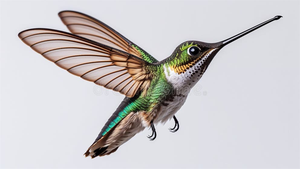 Side View of Hummingbird Hawk-moth Hovering with Proboscis Extended ...