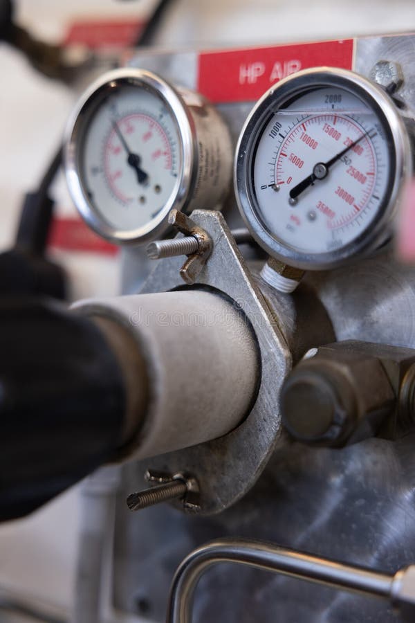 Side View of Hyperbaric Chamber with Valves and Pipes Stock Image ...