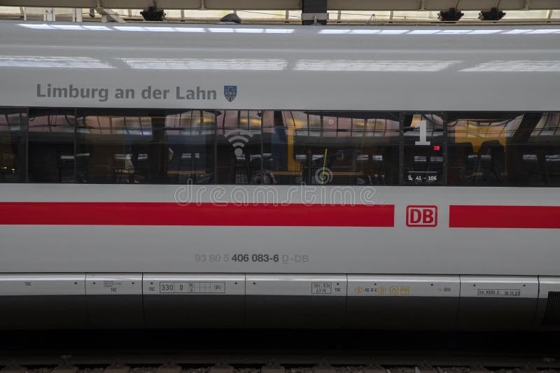 Side View ICE Train at the Central Train Station at Amsterdam the ...