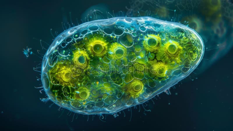 A Side View Image of an Algae Cell Revealing Its Unique Oval Shape and ...