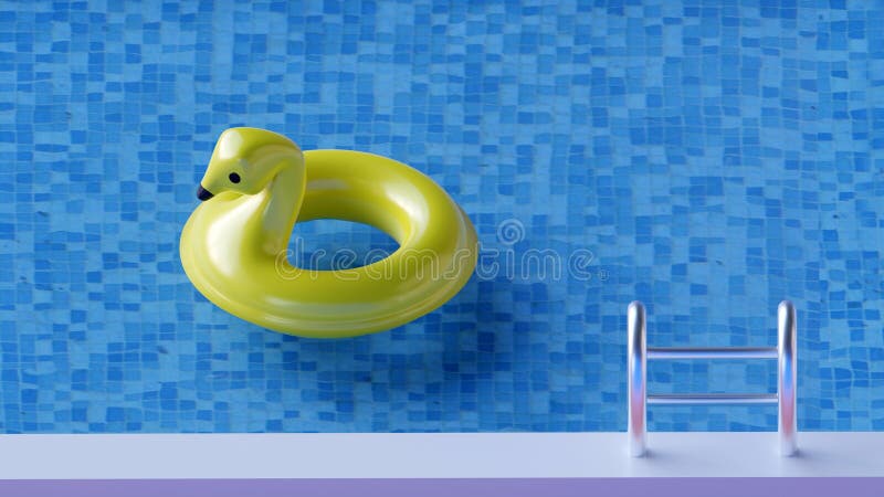 Side View of an Inflatable Yellow Rubber Duck in the Middle of a ...