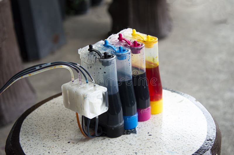 Side View of Ink Tank, DIY Printer Stock Image - Image of liquid ...