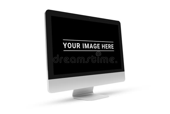 Isolated Modern Computer with Shadow Side View 3d Rendering Stock ...