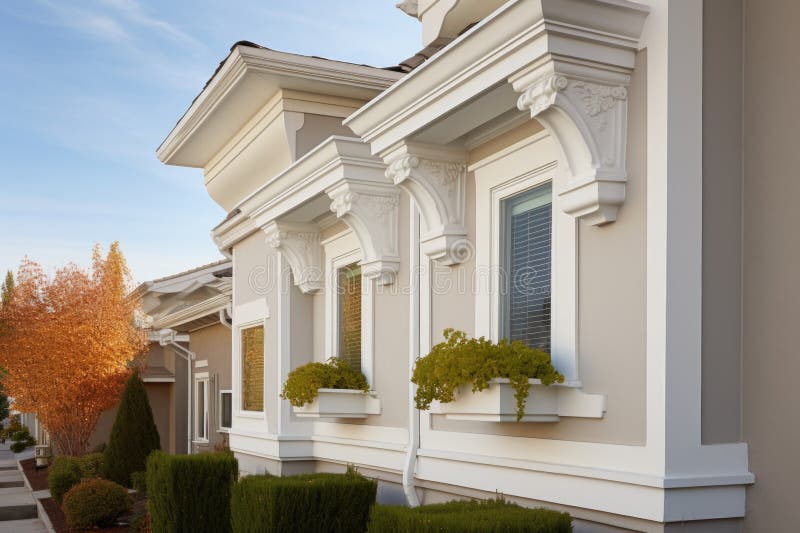Side View of Italianate Property with Decorative Corbels Under Cornices ...