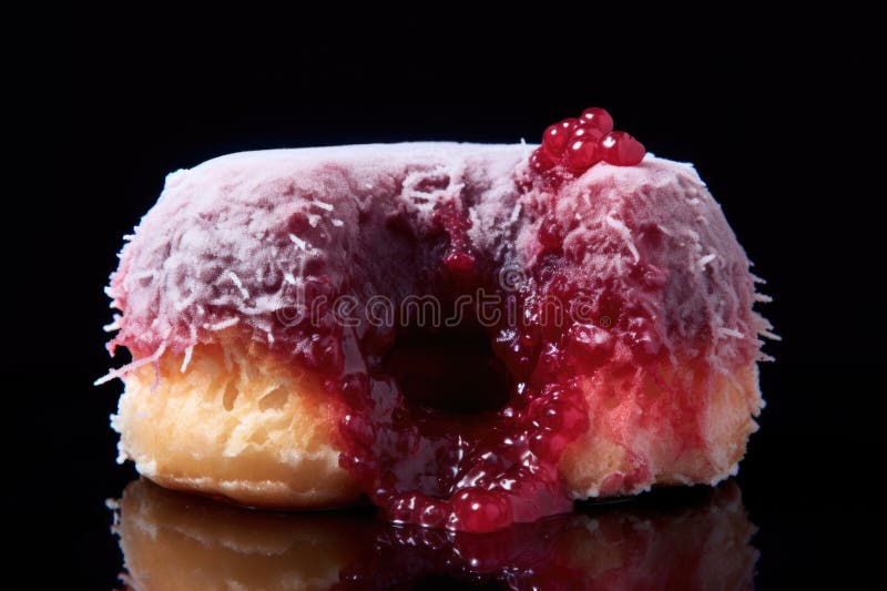 Side View of a Jelly-filled Donut Stock Photo - Image of indulgence ...