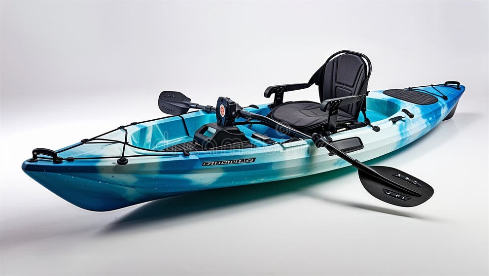 Side View of a Kayak with Pedal Propulsion and Elevated Seat Centered ...
