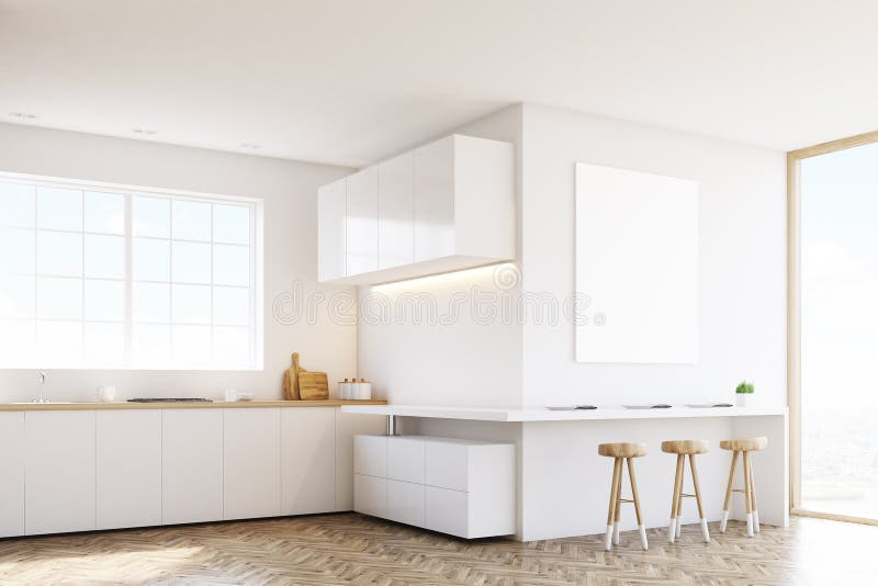 Side View of Kitchen Countertop and Poster Stock Illustration ...