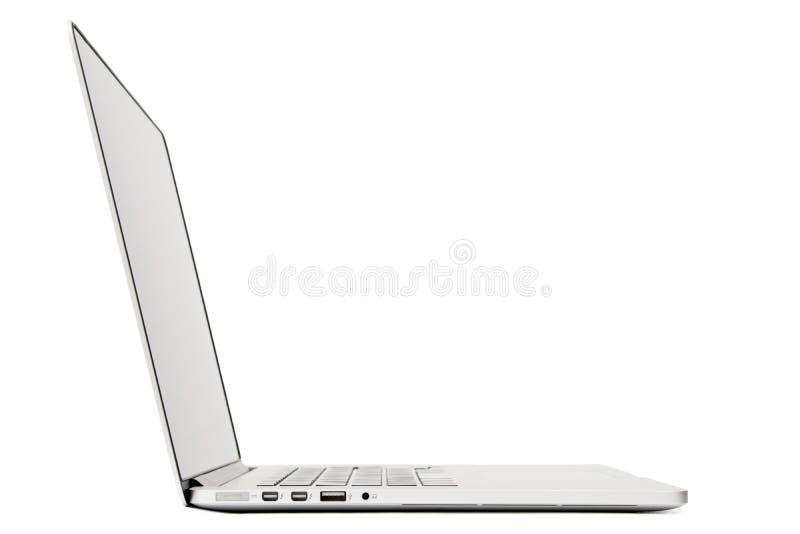 Back View of a Rotated at a Slight Angle Modern Laptop Stock Image ...