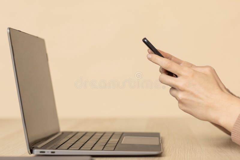 Side View Laptop Mobile Phone. High Quality Photo Stock Photo - Image ...