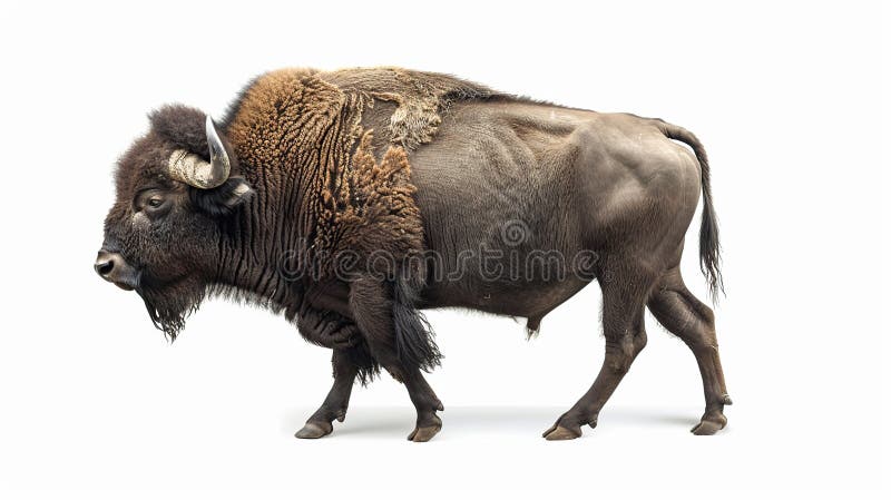 Large Buffalo on Isolated White Background Stock Illustration ...