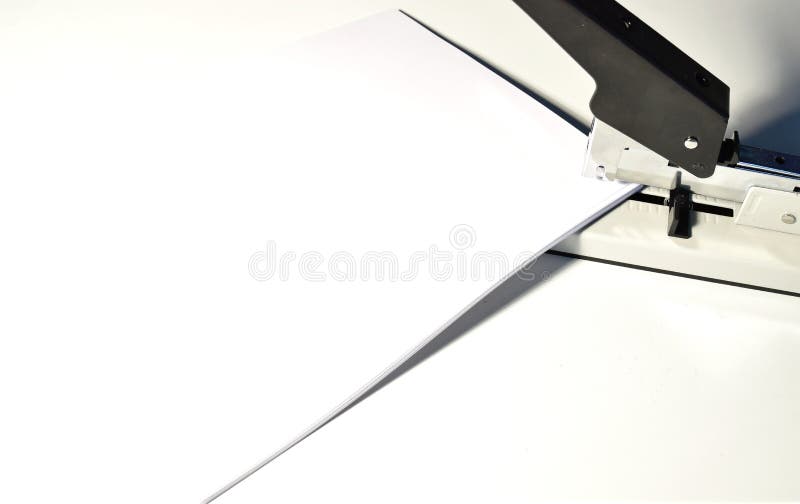 Side View of Large Stapler with Paper Stock Photo - Image of black ...