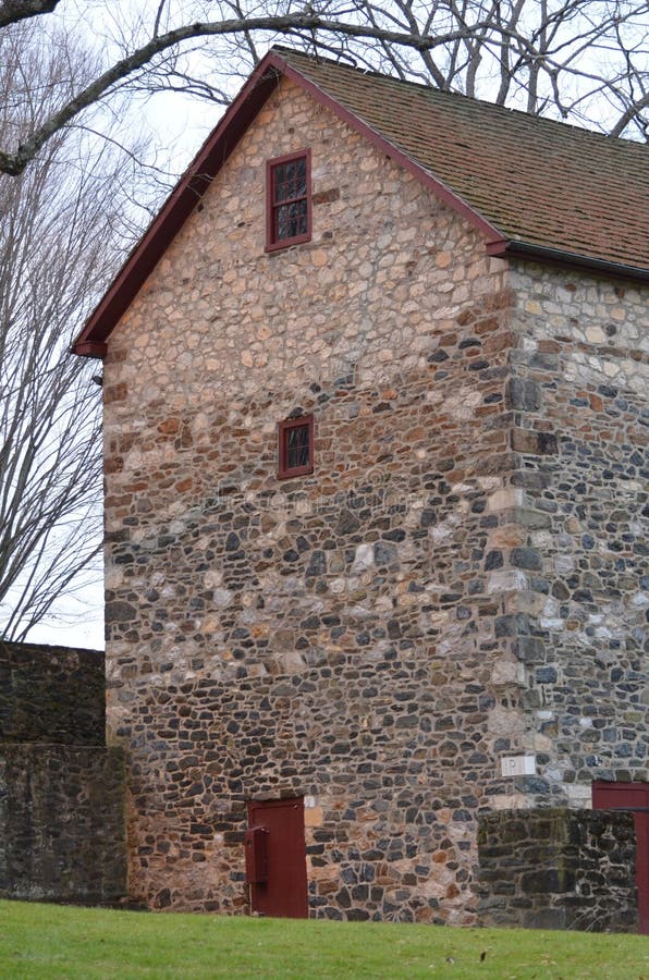 Side View of a Large Stone Barn. Stock Photo - Image of colonial, three ...