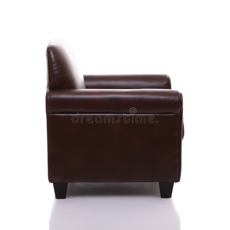 Side View of a Leather Armchair Stock Image - Image of cushioned ...