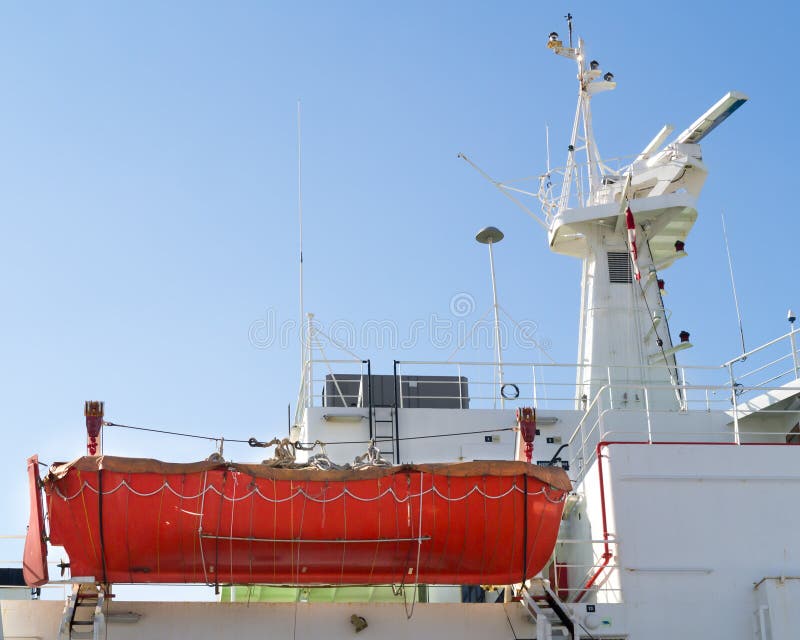 Life boat on a ship stock photo. Image of emergency, marine - 30002892