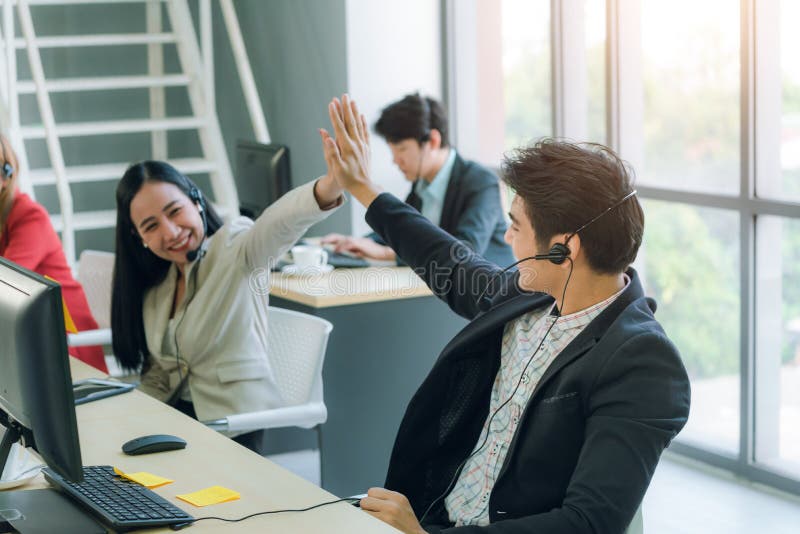 Line of Call Centre Employees Stock Image - Image of operator, service ...