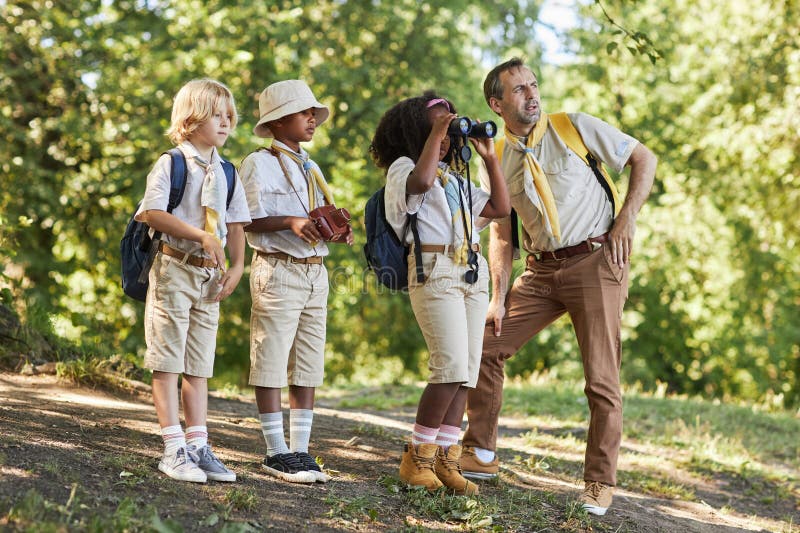 Spy or Scout Looking through Binoculars Stock Photo - Image of ...