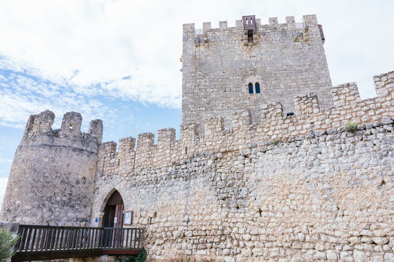 Side View from a Low Angle of the Castle of Tiedra with the Bridge at ...