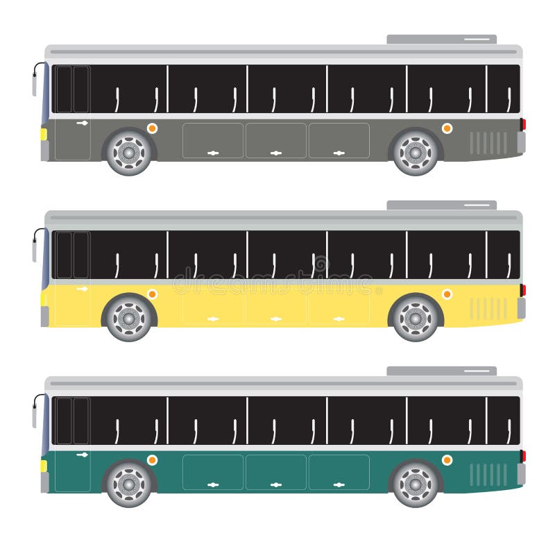 Top View of City Bus at Bus Stop and City Road Stock Illustration ...