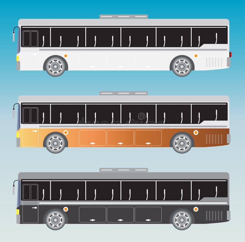 Top View of City Bus at Bus Stop and City Road Stock Illustration ...