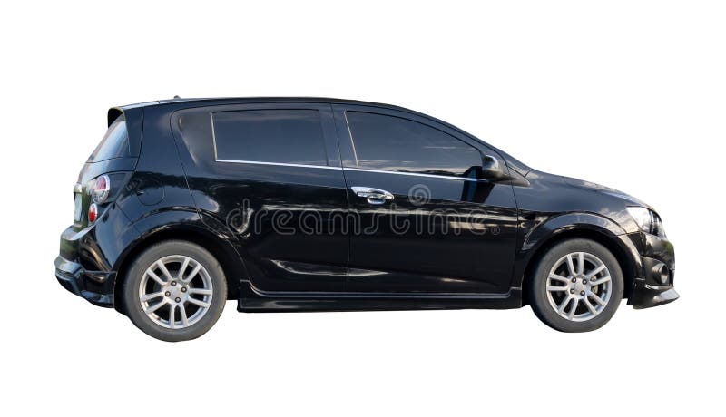 Side View Black Hatchback Car Isolated White Background Clipping Path ...