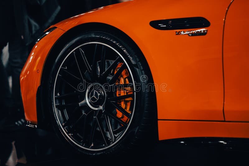 Side View of the Luxury Mercedes-Benz AMG SL with Blur Background ...
