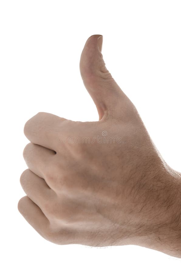 Side View of a Male Hand Showing a Thumbs Up Stock Image - Image of ...
