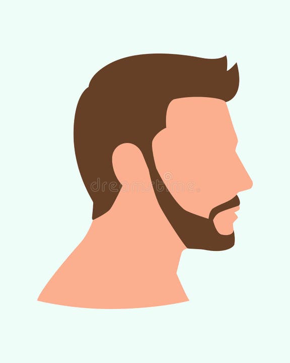 Side View of Man Face with Beard and Mustache Stock Vector ...