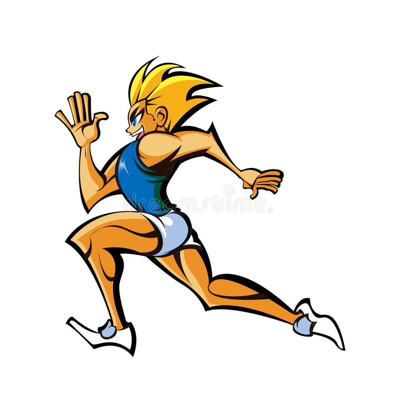 Side view of man stock vector. Illustration of running - 34562939