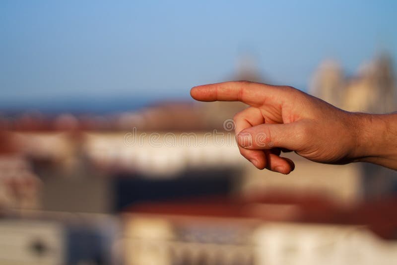 Side View of a Man& X27;s Closed Hand Pointing with His Index Finger ...