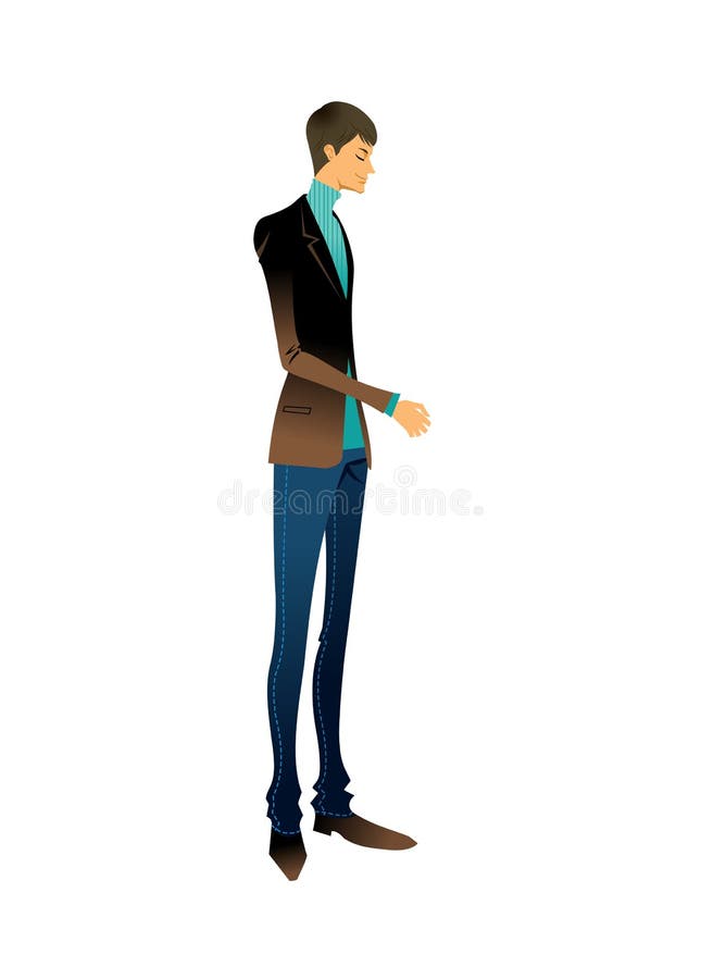 Drawing Man Side Standing Stock Illustrations – 451 Drawing Man Side ...