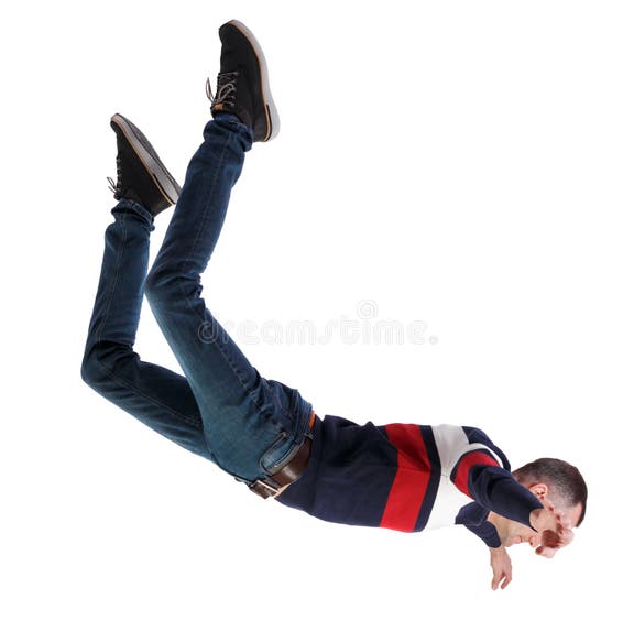 Side View of Man in Zero Gravity or a Fall Stock Photo - Image of ...