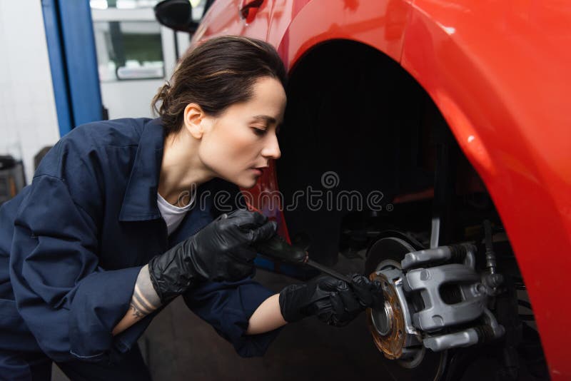 Side View of Mechanic Using Screwdriver Stock Image - Image of ...