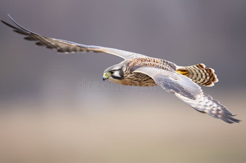 Side View of a Merlin Accelerating in Flight Stock Image - Image of ...