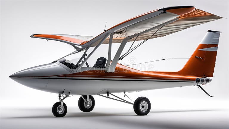 Side View of a Microlight Aircraft with Trike Base and Delta Wing ...